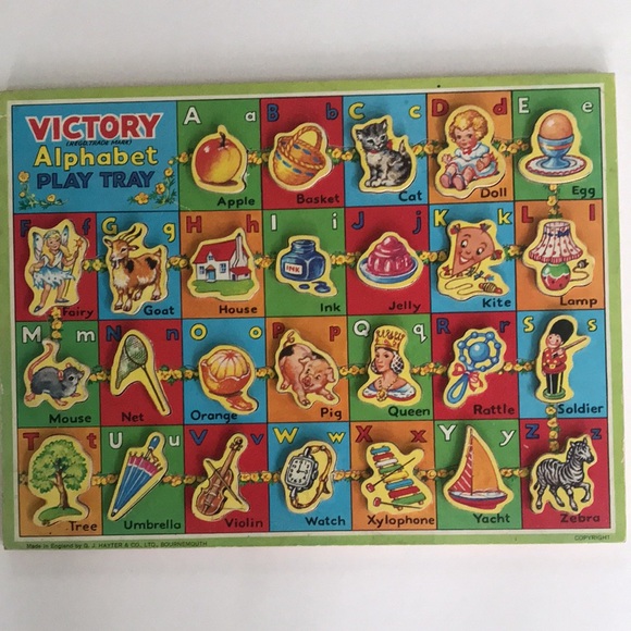 Hayter and Co | Toys | Vintage Victory Alphabet Play Tray Wood Puzzle ...